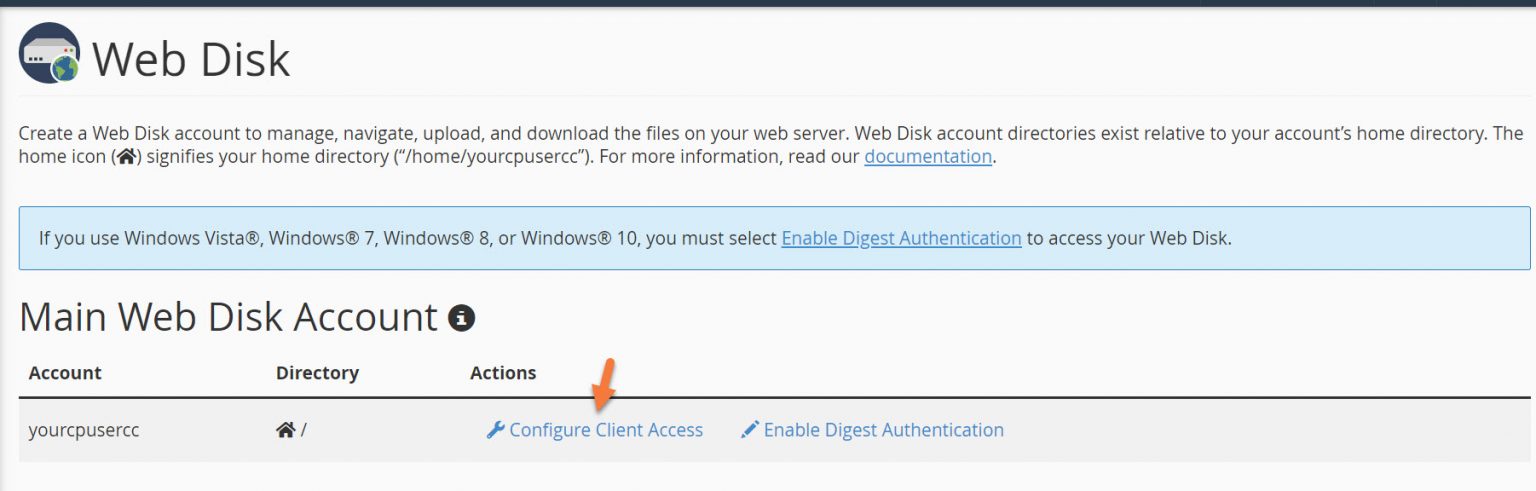 How to Configure and Manage WebDAV Web Disks in cPanel