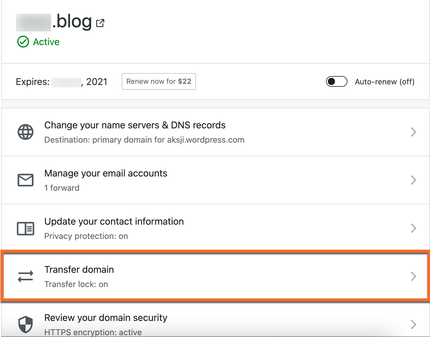 How To Transfer A Domain From WordPress.com
