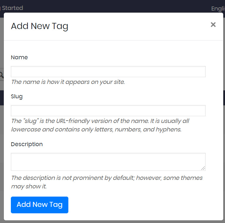 Managing Tags in the Website Builder