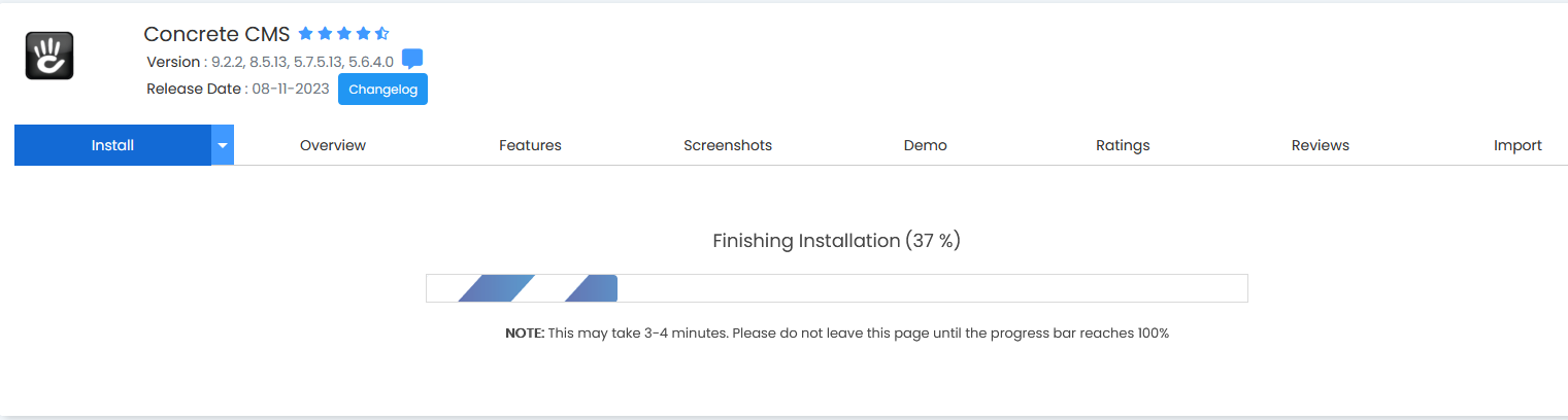 Successfully Install Concrete CMS on ChemiCloud