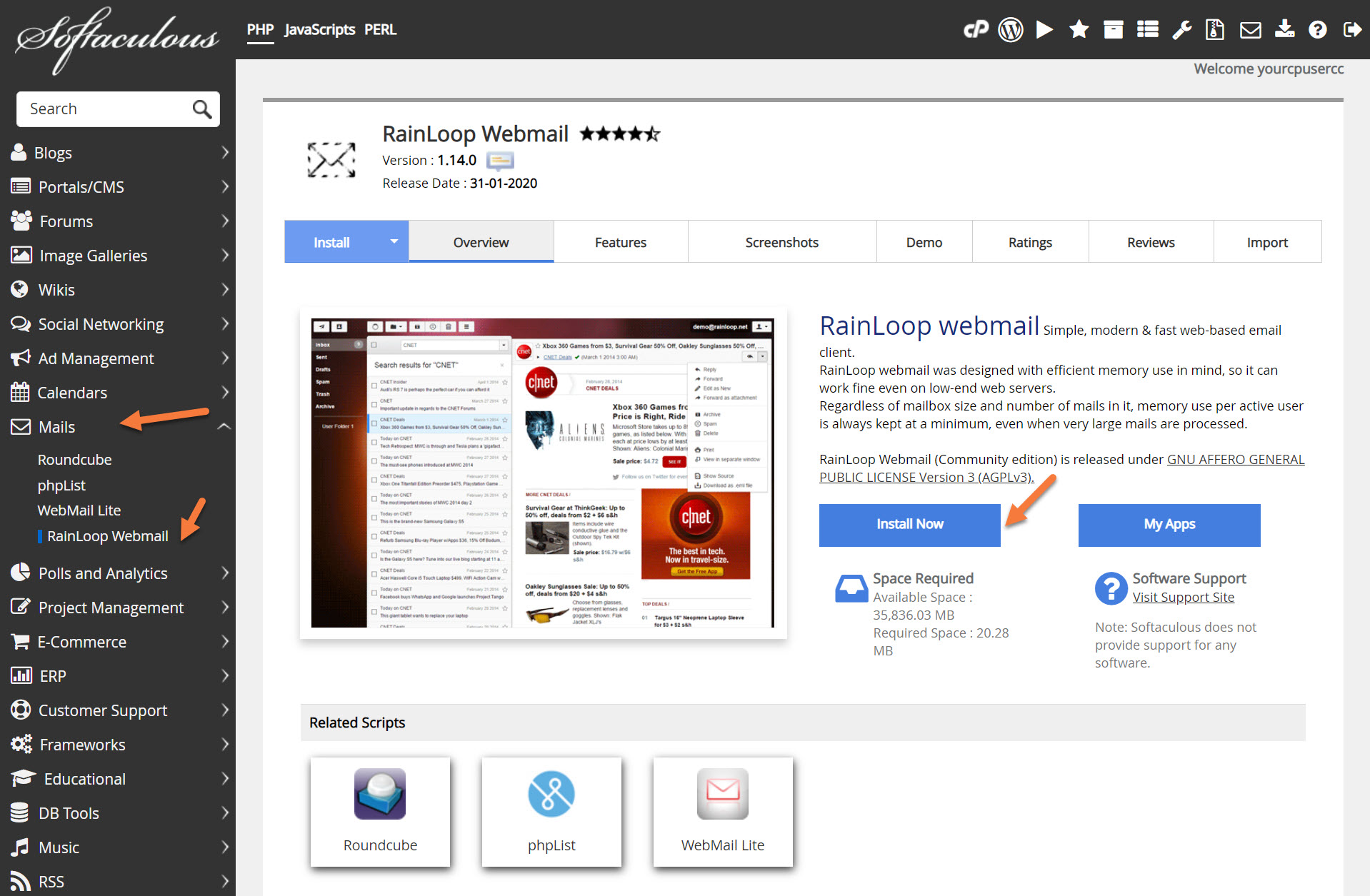 How To Install RainLoop in cPanel