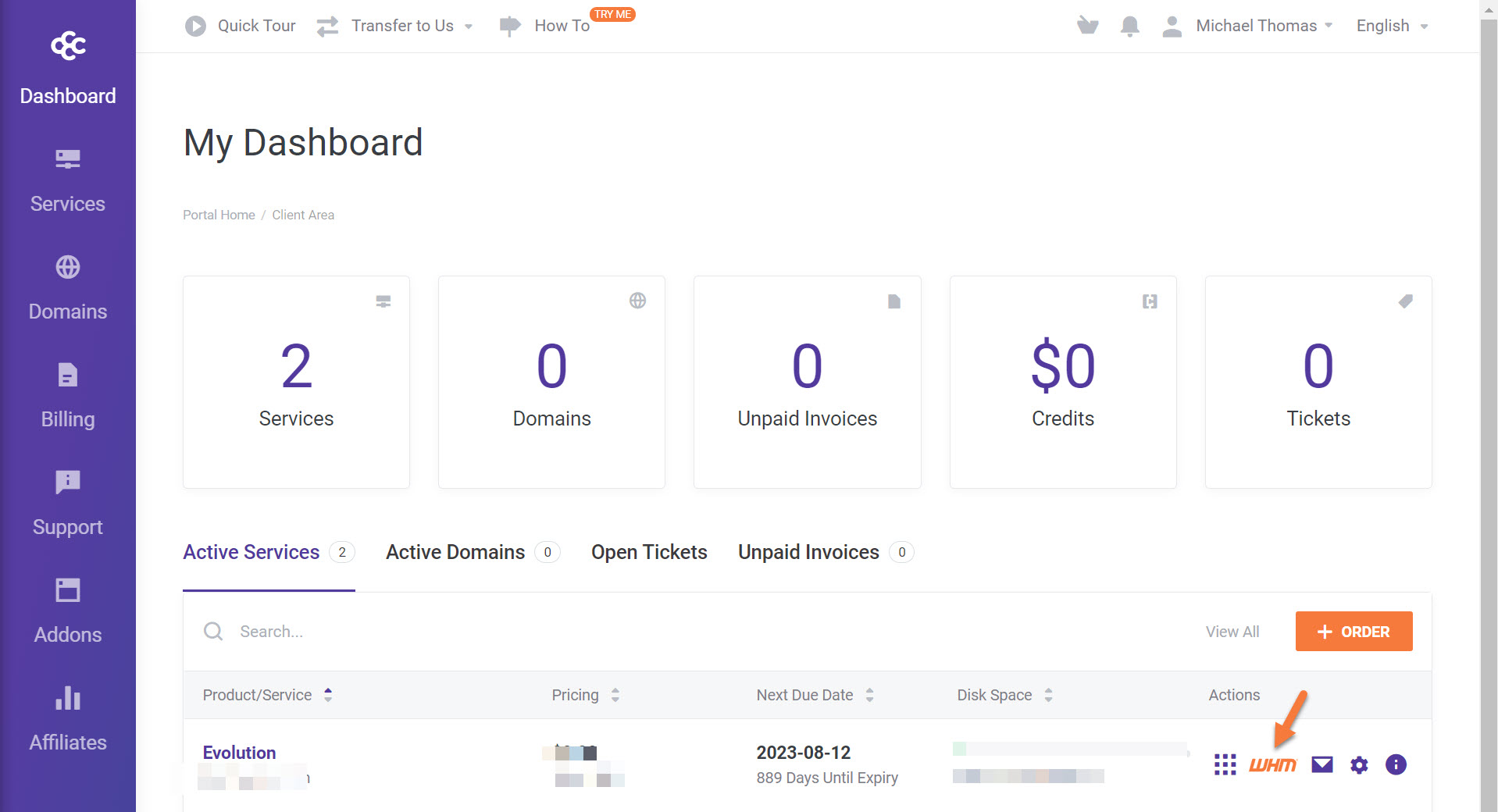 How to Edit a WHM Package and Enable Shell Access